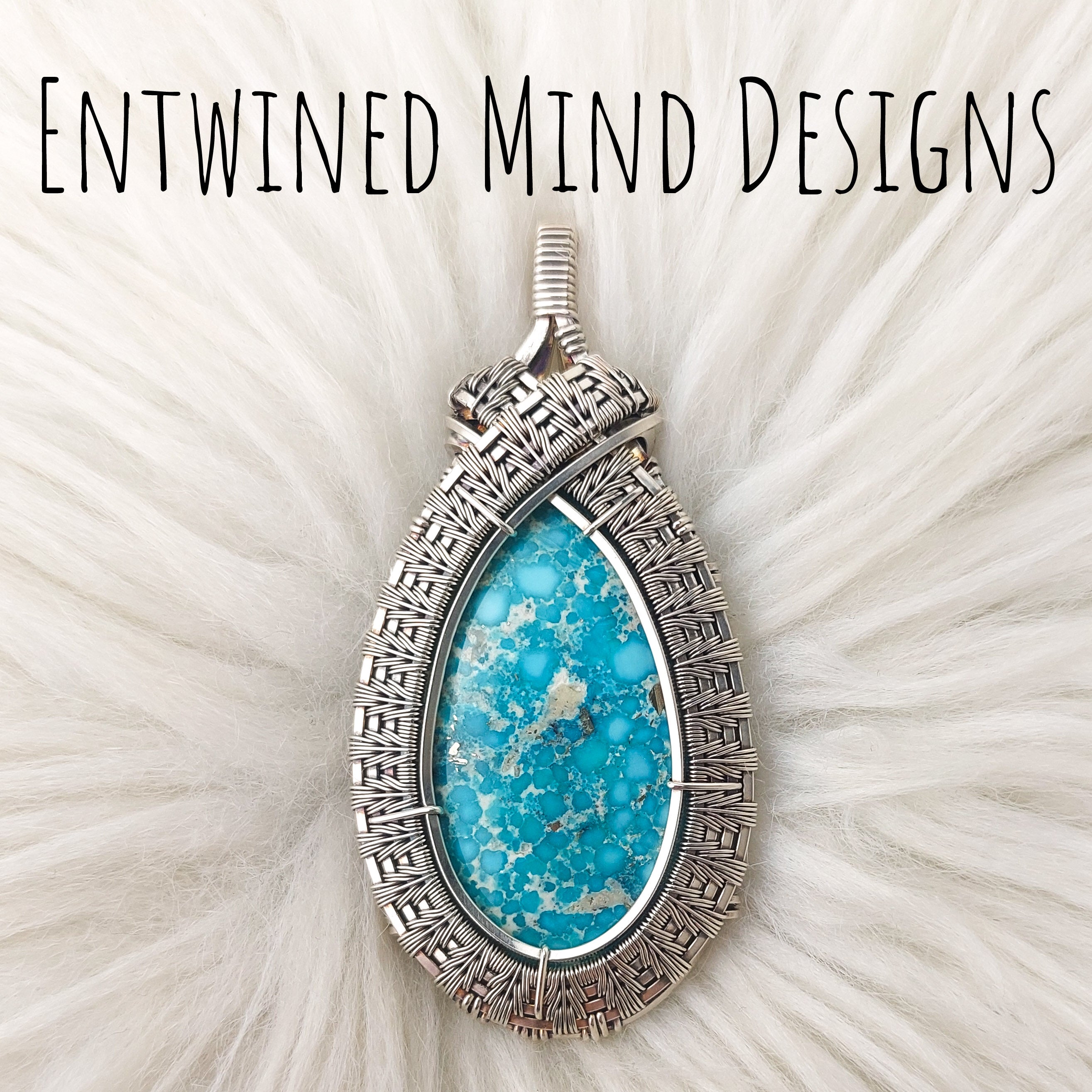Artisan Cut White Water Turquoise And Sterling Silver Statement Pendan – Entwined Mind Designs