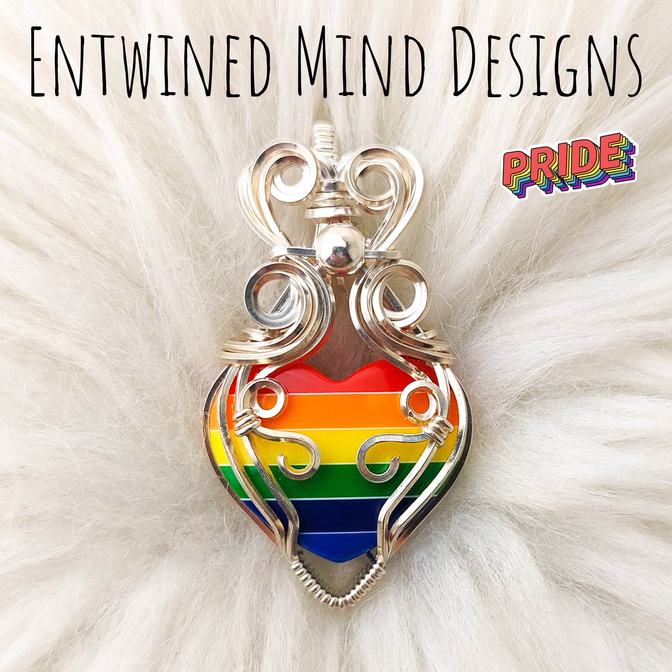 Resin Pride Heart Pendant In Sterling Silver – Entwined Mind Designs