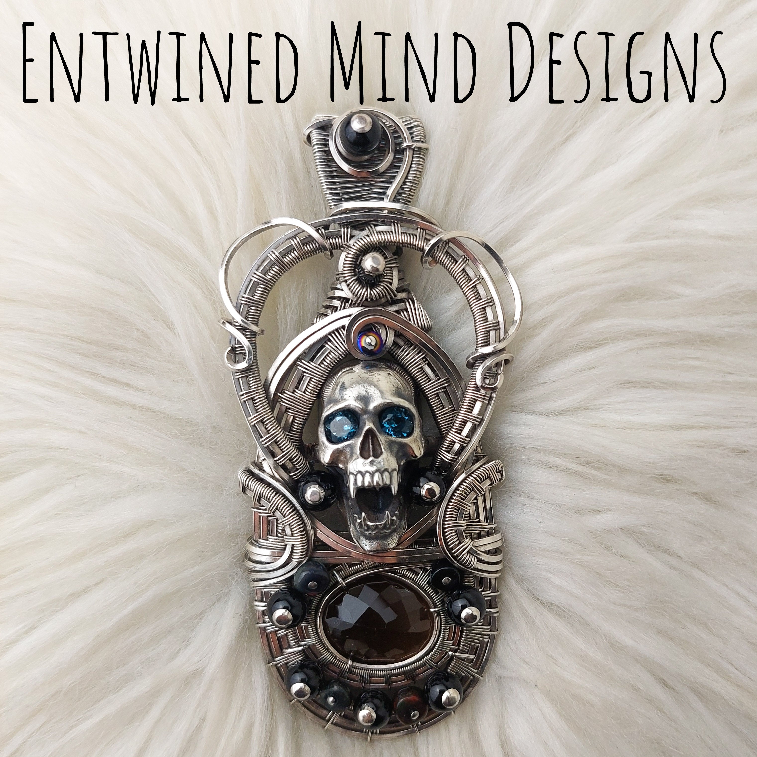 "Dracula" Citrine, Topaz, Black Onyx Pendant In Sterling Silver ...