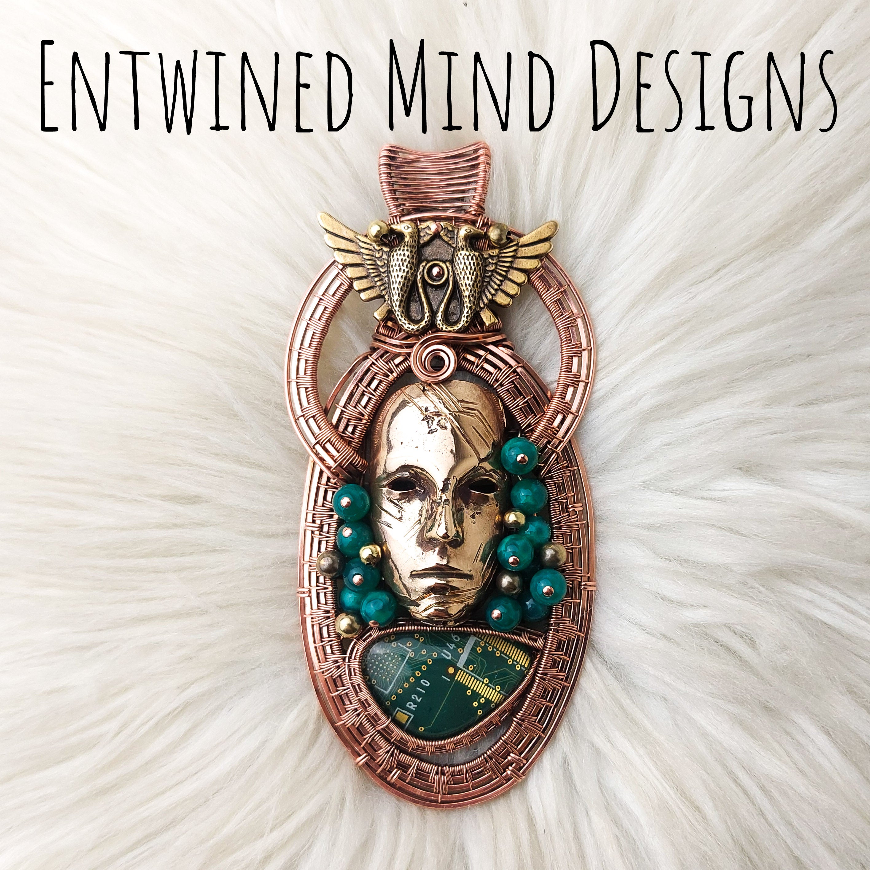 "Cyborg" Statement Pendant With Bronze And Copper – Entwined Mind Designs