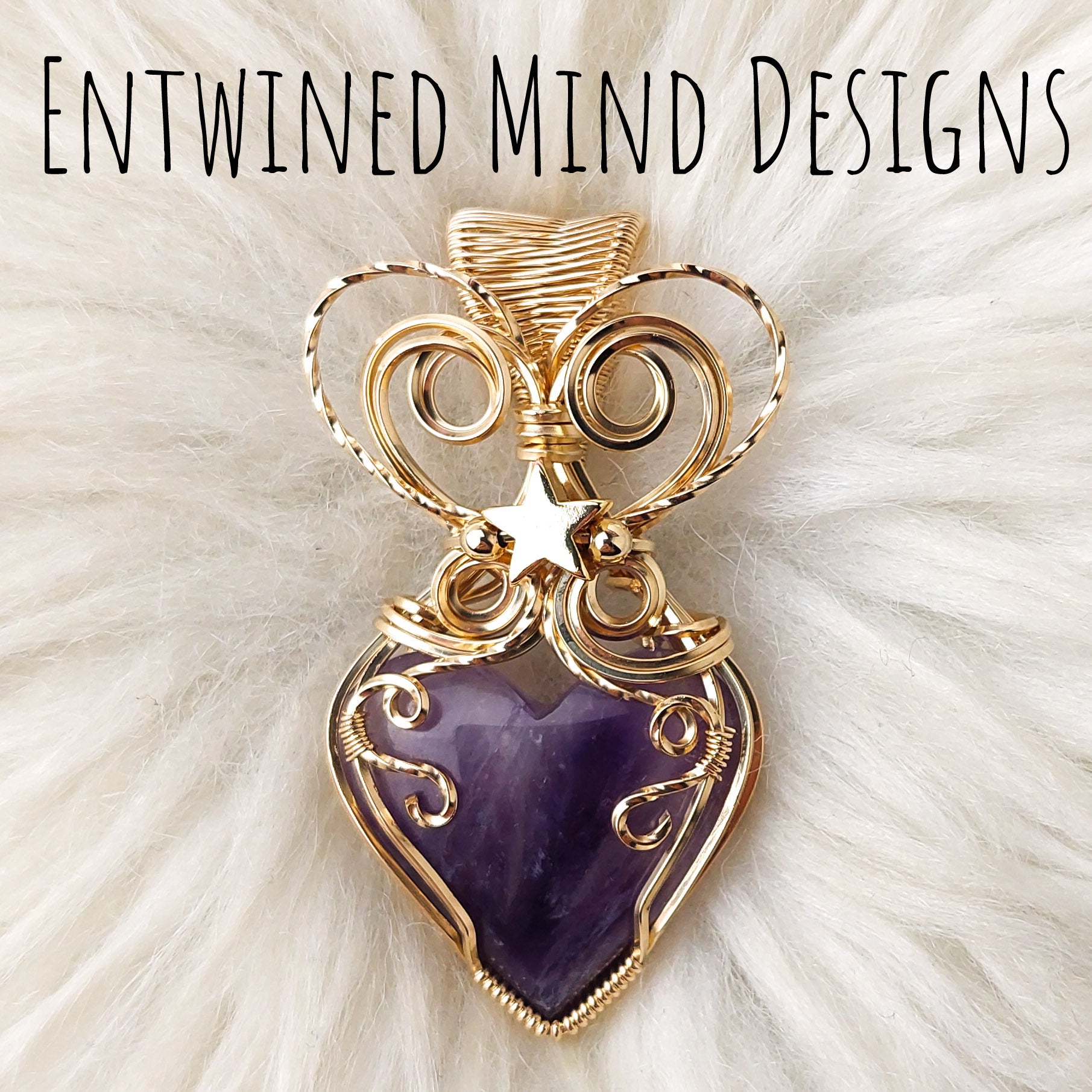 Artisan Cut Amethyst And 14k Goldfilled Heart Pendant – Entwined Mind ...